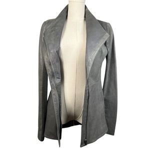 Jackets & Coats | Custom Gray Asymmetrical Leather Jacket S | Poshmark